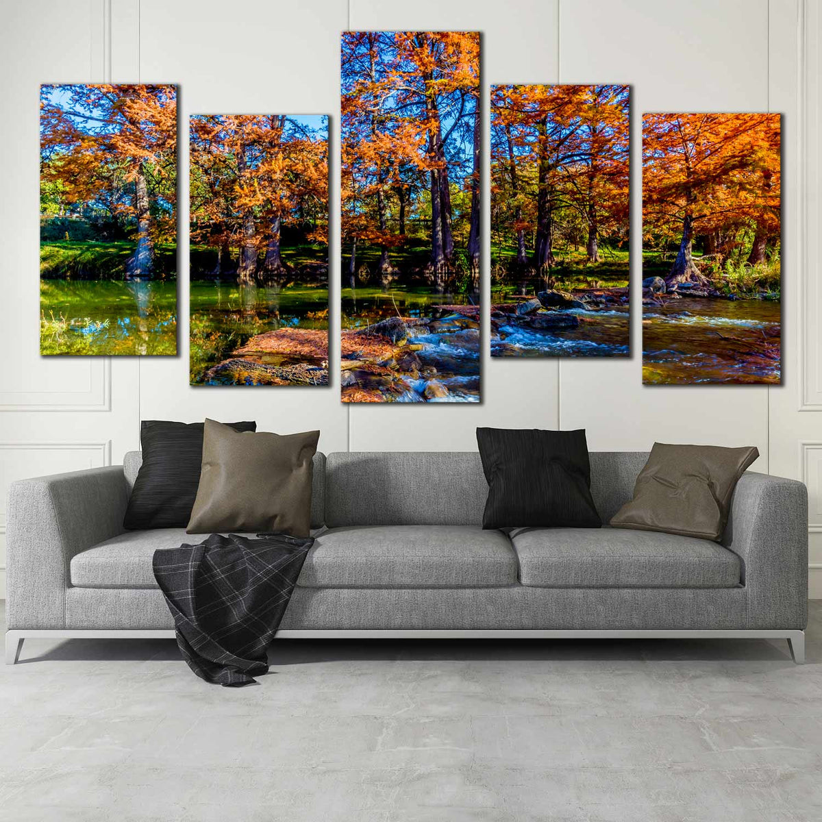 Water Streaming River 5 Piece canvas photography, 5 Panel Canvas print ...