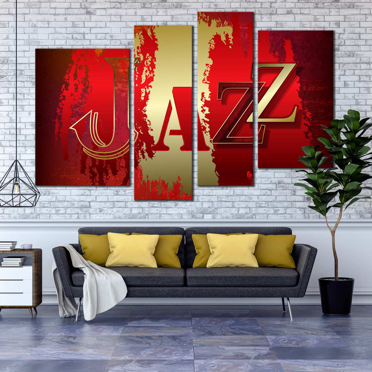 Jazz Word Canvas Wall Art, Jazz Music Abstract Background Canvas Print ...