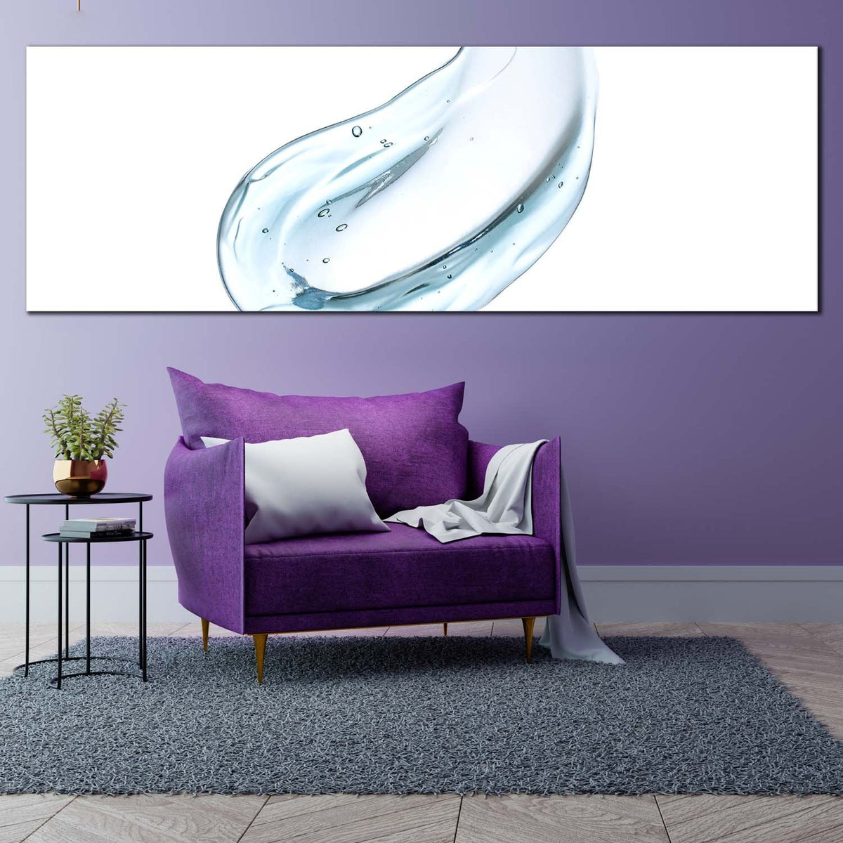 Modern Abstract Canvas Wall Art, Abstract White Isolated Element Panor ...